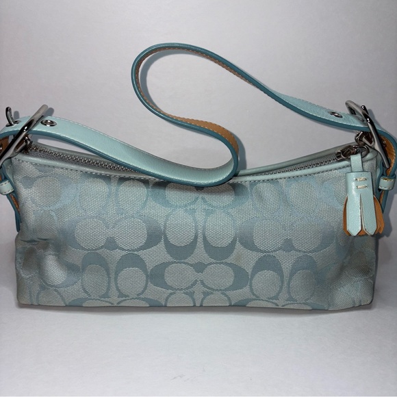 Coach | Bags | Coach Vintage Baby Blue Signature Hampton Demi Baguette ...
